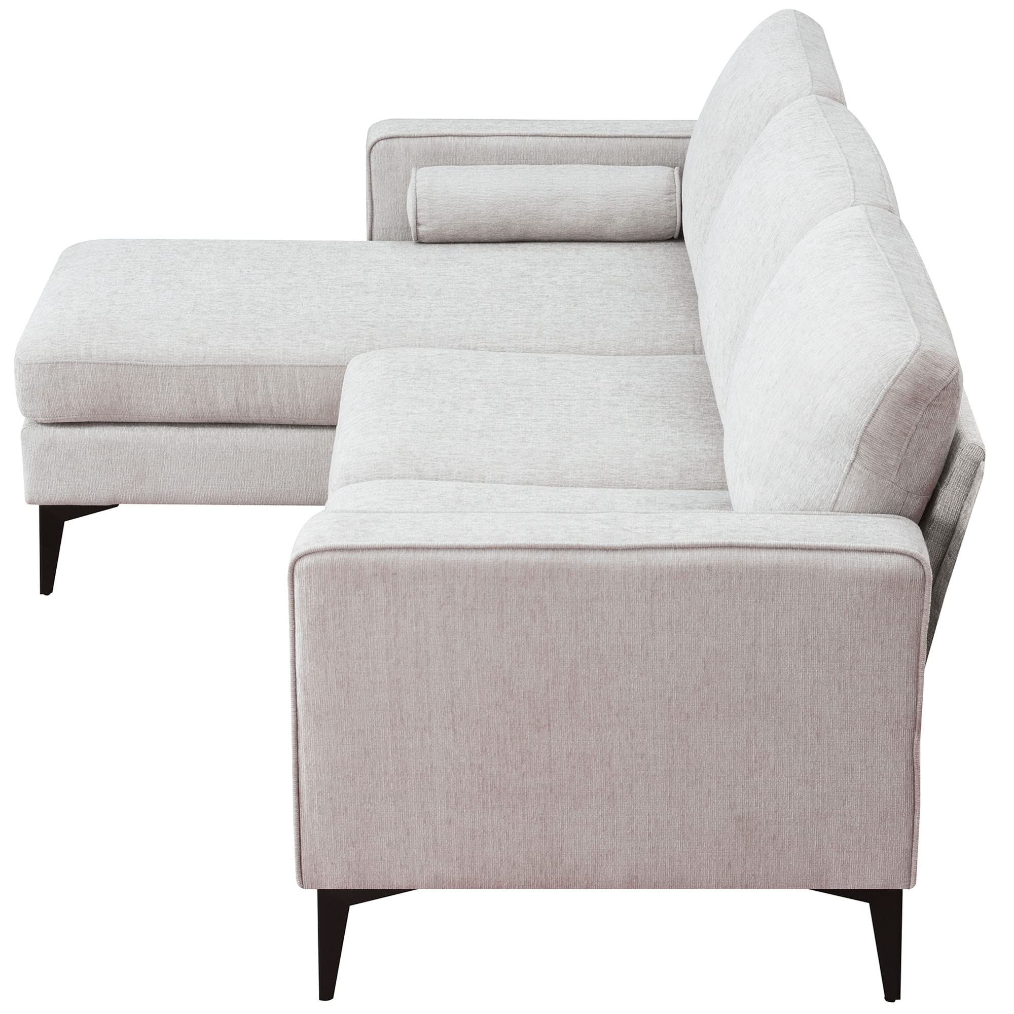 Merax 86" Convertible, Modern Chenille Fabric, L-Shaped Couch 3-Seat Sofa Sectional with Reversible Chaise (2 Pillows), Combo, Beige