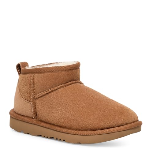 UGG Unisex-Child Classic Ultra Mini Boot, Chestnut, 4