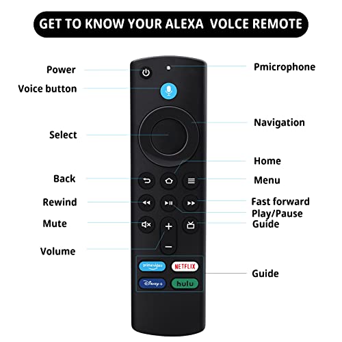 Replacement Voice Remote (3rd GEN) L5B83G Fit for Fire TV Stick(Lite,2nd Gen,3rd Gen,4K,4K Max),Fire TV Cube(1st and 2nd Gen)