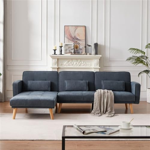 Angola AFLHYJK Convertible Sectional Sofa Sleeper, Right Facing L-Shaped Sofa Counch for Living Room- Chaise for Living Room Furniture