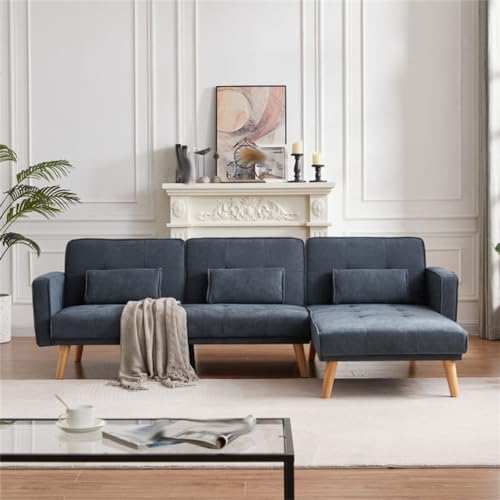 Angola AFLHYJK Convertible Sectional Sofa Sleeper, Right Facing L-Shaped Sofa Counch for Living Room- Chaise for Living Room Furniture