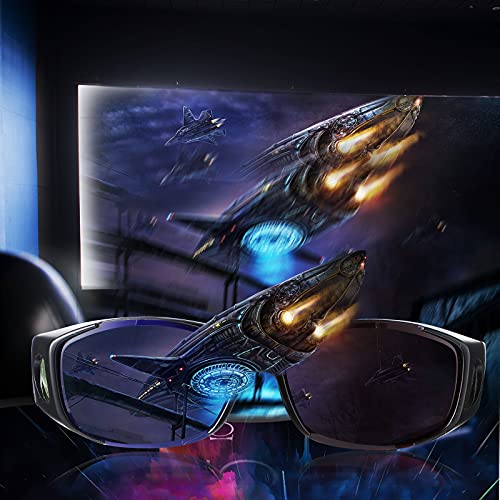 2 Pieces 3D Movie Game Glasses 3D Red Blue Glasses 3D Style Glasses for 3D Movies Games, 3D Viewing Glasses, Light Simple Design (Black)