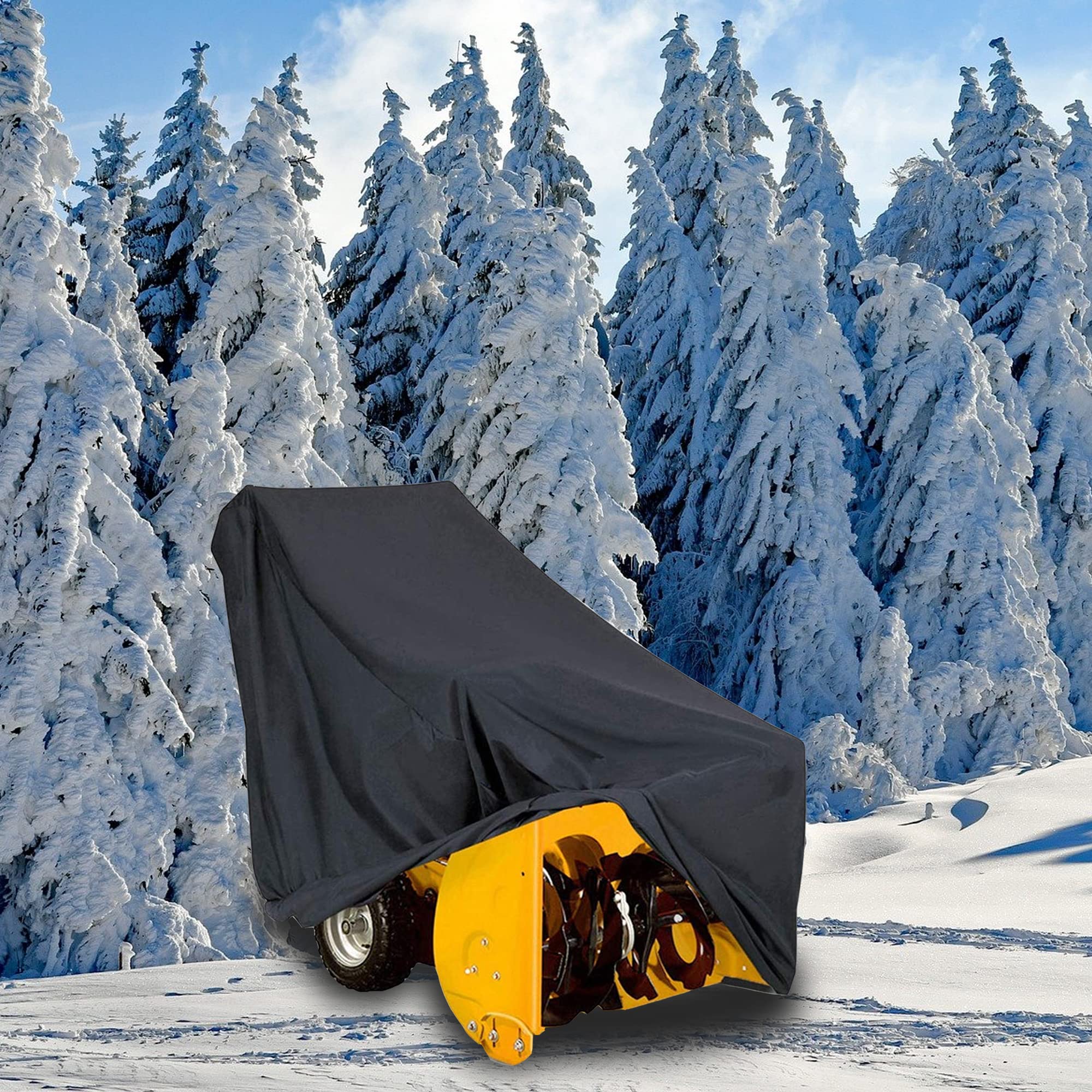 GINJKGO Snow Blower Covers Winter - Waterproof Snow Blower Accessories, Durable Snow Blower Covers Fit Most Electric Snow Blowers 43Lx32Wx35H/50”H(Cover Only)