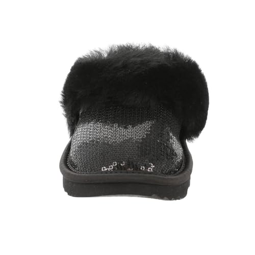 UGG Unisex-Child Cozy Ii Mirror Ball Slipper, Black, 2 Little Kid