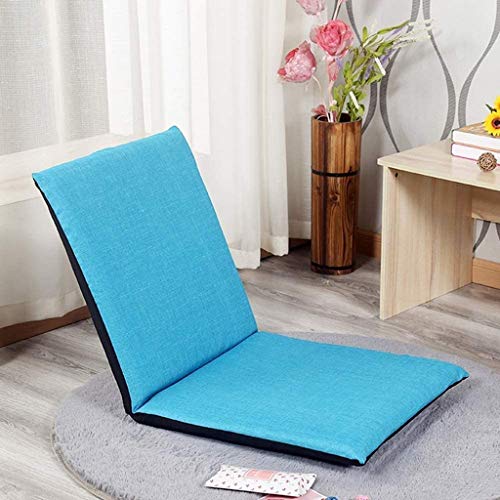 WXBDD Creative Lazy Sofa, Tatami Thick Bed Backrest Sofa Single Dormitory Sofa Chair, Flax (Color : Blue)