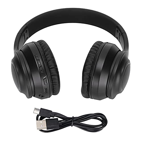 Lazmin112 Foldable Headset,General Head Mounted Wireless Bluetooth 5.0 Noise Canceling Headset Built in Microphone with AUX Audio Interface,Over Ear Headphones