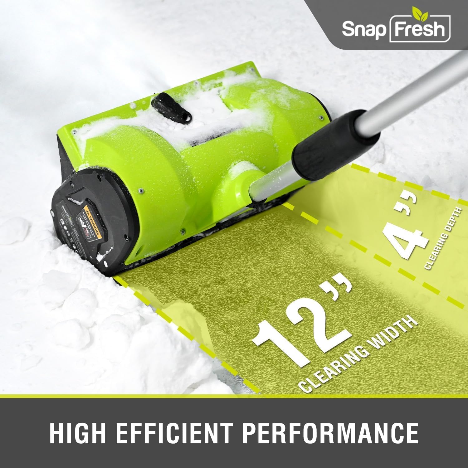SnapFresh 20V Snow Shovel Cordless,12β Electric Snow Thrower kit,Adjustable Handle, Directional Plate, Handheld Battery Powered Snow Thrower for Driveway Clearing,4.0Ah Battery & Fast Charger Included