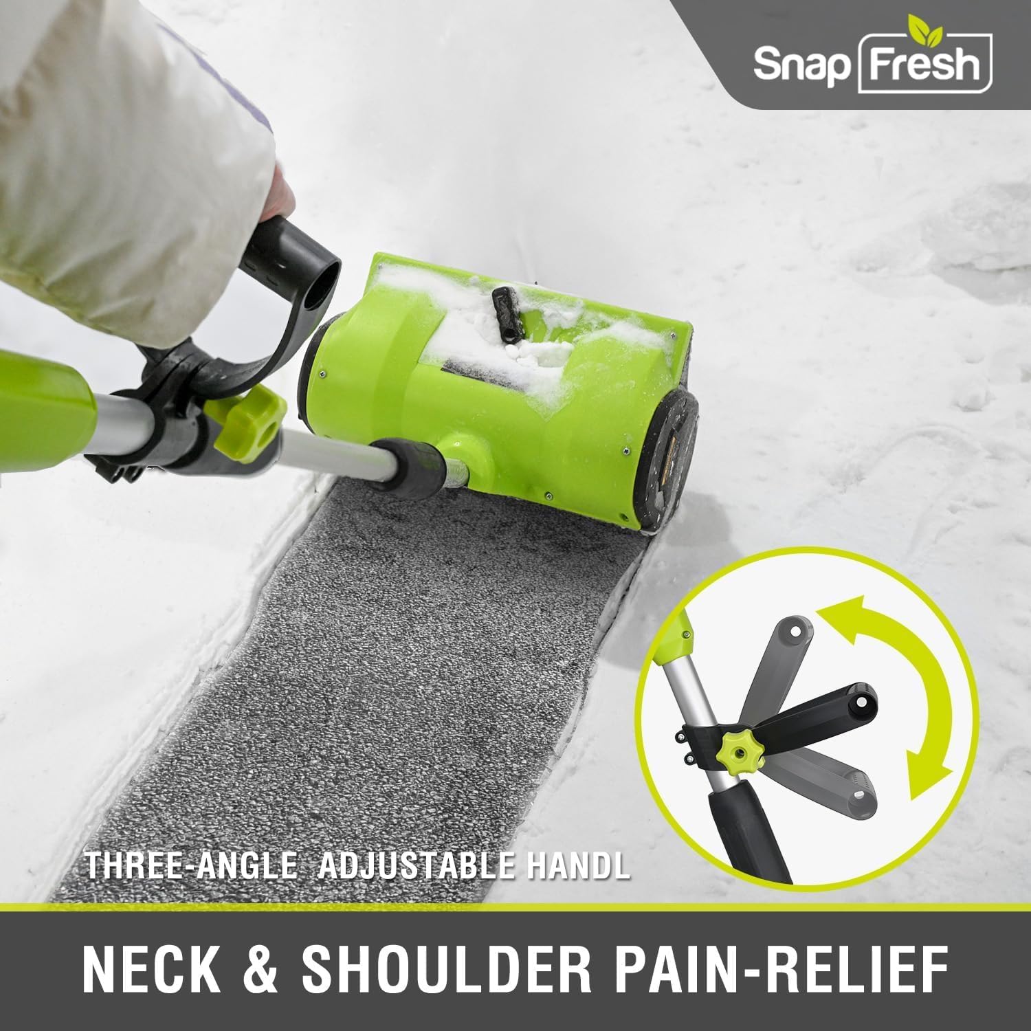 SnapFresh 20V Snow Shovel Cordless,12β Electric Snow Thrower kit,Adjustable Handle, Directional Plate, Handheld Battery Powered Snow Thrower for Driveway Clearing,4.0Ah Battery & Fast Charger Included