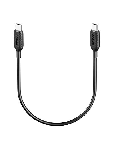 Anker USB C Cable 60W, Powerline III USB-C to USB-C Cable 2.0 (1ft), USB C Charger Cable for MacBook Pro 2020, iPad Pro 2020, Switch, Samsung Galaxy S20 Plus S9 S8 Plus, Pixel, and More (Black)