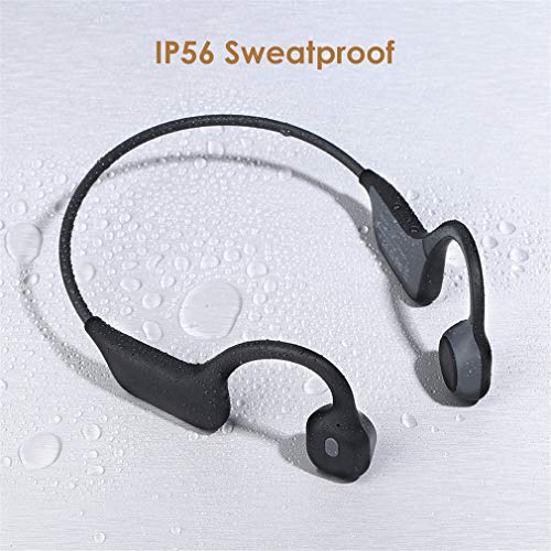 YODZ Bluetooth 5.0 Bone Conduction Headphones, IPX6 Waterproof Wireless Outdoor Sport Headset with Mic, USB Charging, for Running Driving Cycling, Meeting,Blue