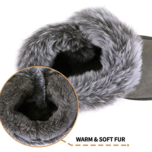 K KomForme Girls Kids Snow Boots Warm Fur Lined Slip On Outdoor Winter Shoes Lightweight Comfy(Little/Big Kids)