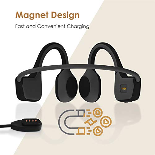 YODZ Bluetooth 5.0 Bone Conduction Headphones, IPX6 Waterproof Wireless Outdoor Sport Headset with Mic, USB Charging, for Running Driving Cycling, Meeting,Blue