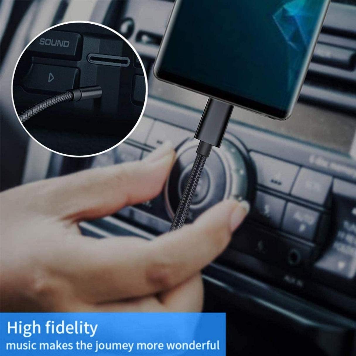 Aux Cable USB-C to 3.5mm Audio Cord Car Stereo Aux-in Adapter Speaker Jack Wire Compatible with LG Stylo 6 - V20 - V30 - V35 ThinQ - V40 ThinQ - V50 ThinQ 5G - V60 ThinQ 5G - Velvet