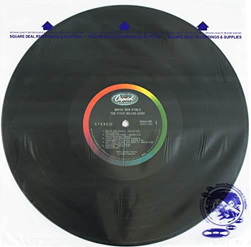 (100) 12" Record Inner Sleeves - 3-Layers of Archival Quality, Anti-Static HDPE with Rice Paper Enclosed Insert for Extra Rigidity #12IM