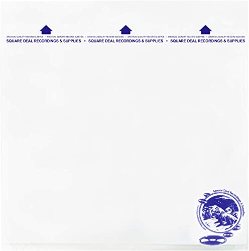(100) 12" Record Inner Sleeves - 3-Layers of Archival Quality, Anti-Static HDPE with Rice Paper Enclosed Insert for Extra Rigidity #12IM