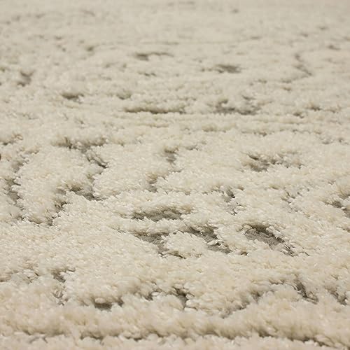 Mohawk Home Francesca Ornamental Medallion Light Gray 10' x 14' Shag Area Rug Perfect for Living Room, Dining Room, Office