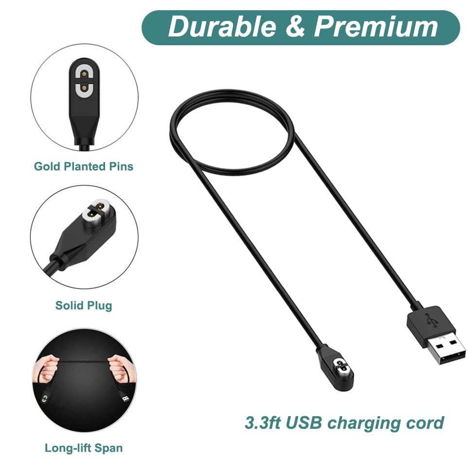 Kissmart Charger for AfterShokz Aeropex, Shokz OpenRun Mini, OpenRun Pro, OpenRun, OpenComm, Replacement Charging Cable Cord for AfterShokz Headphones [3.3ft/1m]