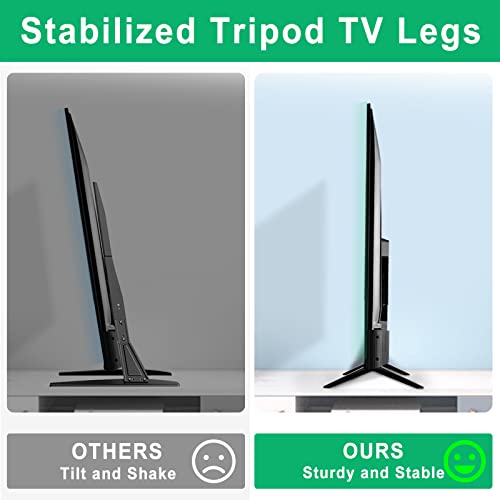 TV Stand Legs for TCL 65" Class 4-Series 4K UHD HDR ROKU Smart TV, TV Stand Base Compatible with TCL TV Model 65S421, Screws Included (Black)