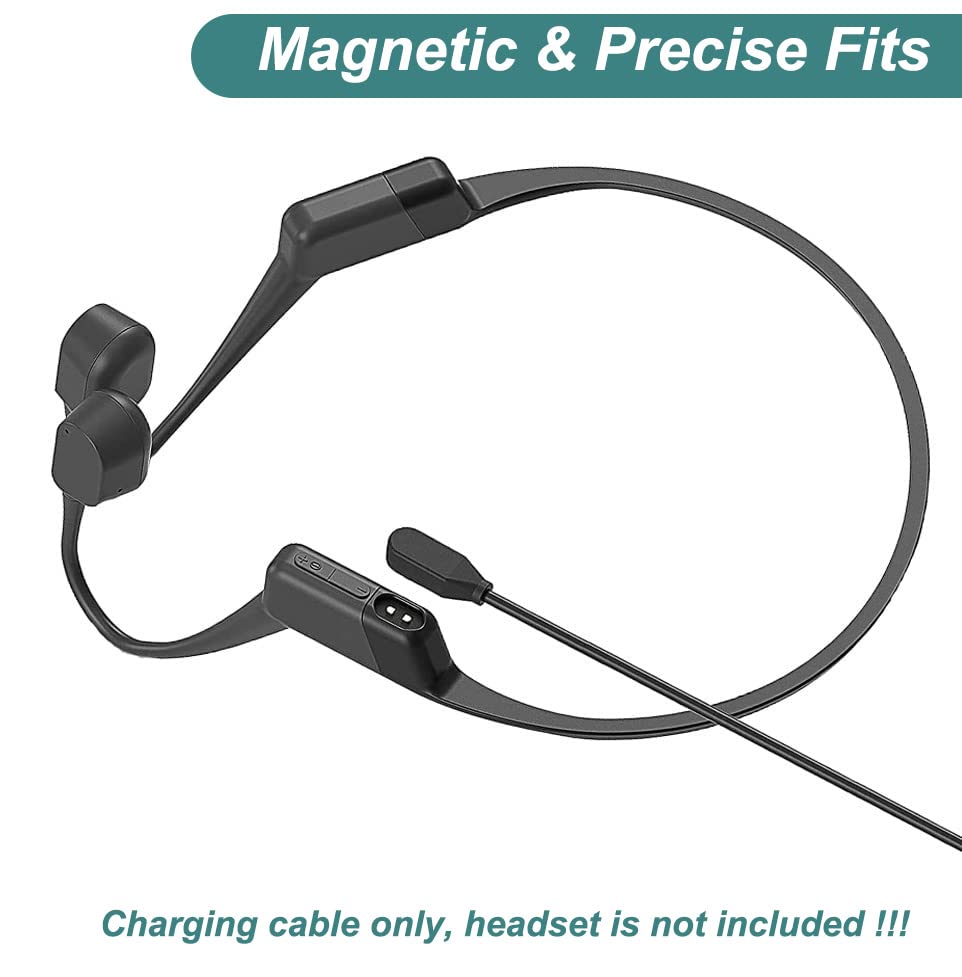 Kissmart Charger for AfterShokz Aeropex, Shokz OpenRun Mini, OpenRun Pro, OpenRun, OpenComm, Replacement Charging Cable Cord for AfterShokz Headphones [3.3ft/1m]