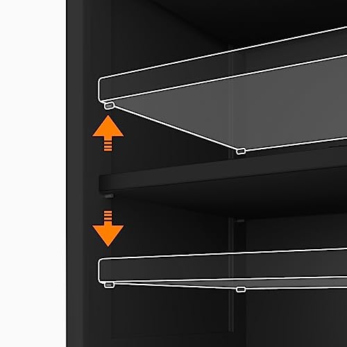 Irontar Bathroom Cabinet with Doors, Bathroom Floor Cabinet with Drawer & Adjustable Shelf, Kitchen Cupboard Storage for Living Room, Entryway, Black