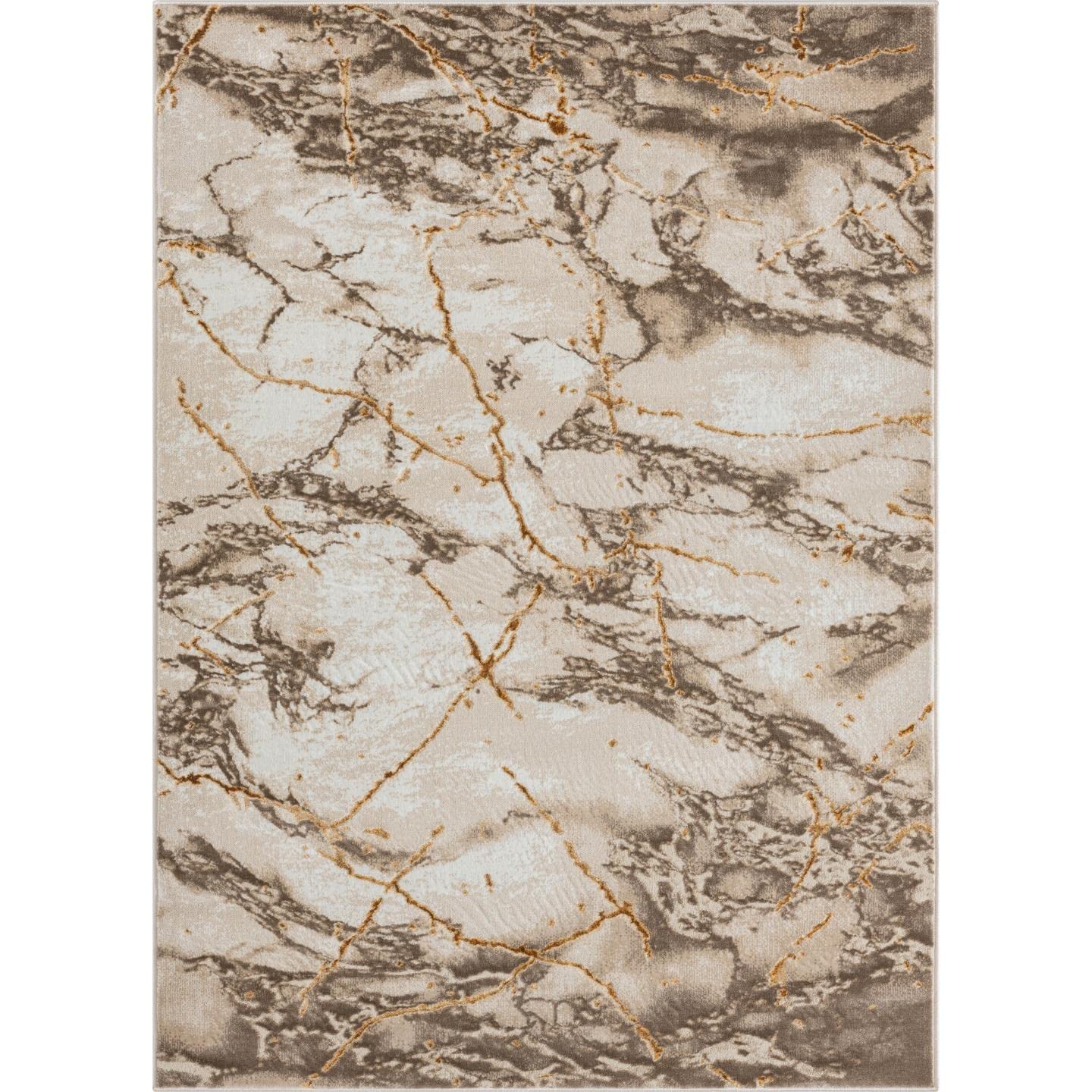 LUXE WEAVERS Marble Abstract Beige 4x5 Area Rug