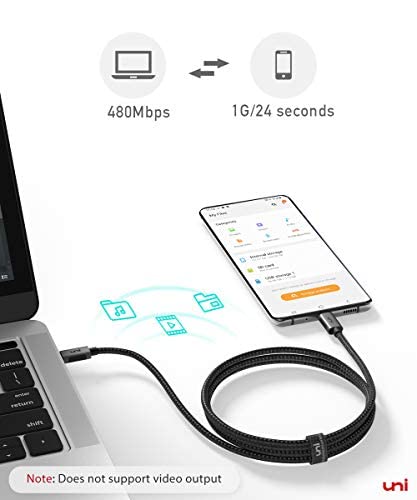 USB C to USB C Cable, uni USB Type C 100W Fast Charging Nylon Braided Cable (5A 20V) Compatible with iPad Pro 2019/2018, MacBook Pro 2019/2018/2017, Dell XPS 13/15, Surface Book 2 and More, 6.6ft