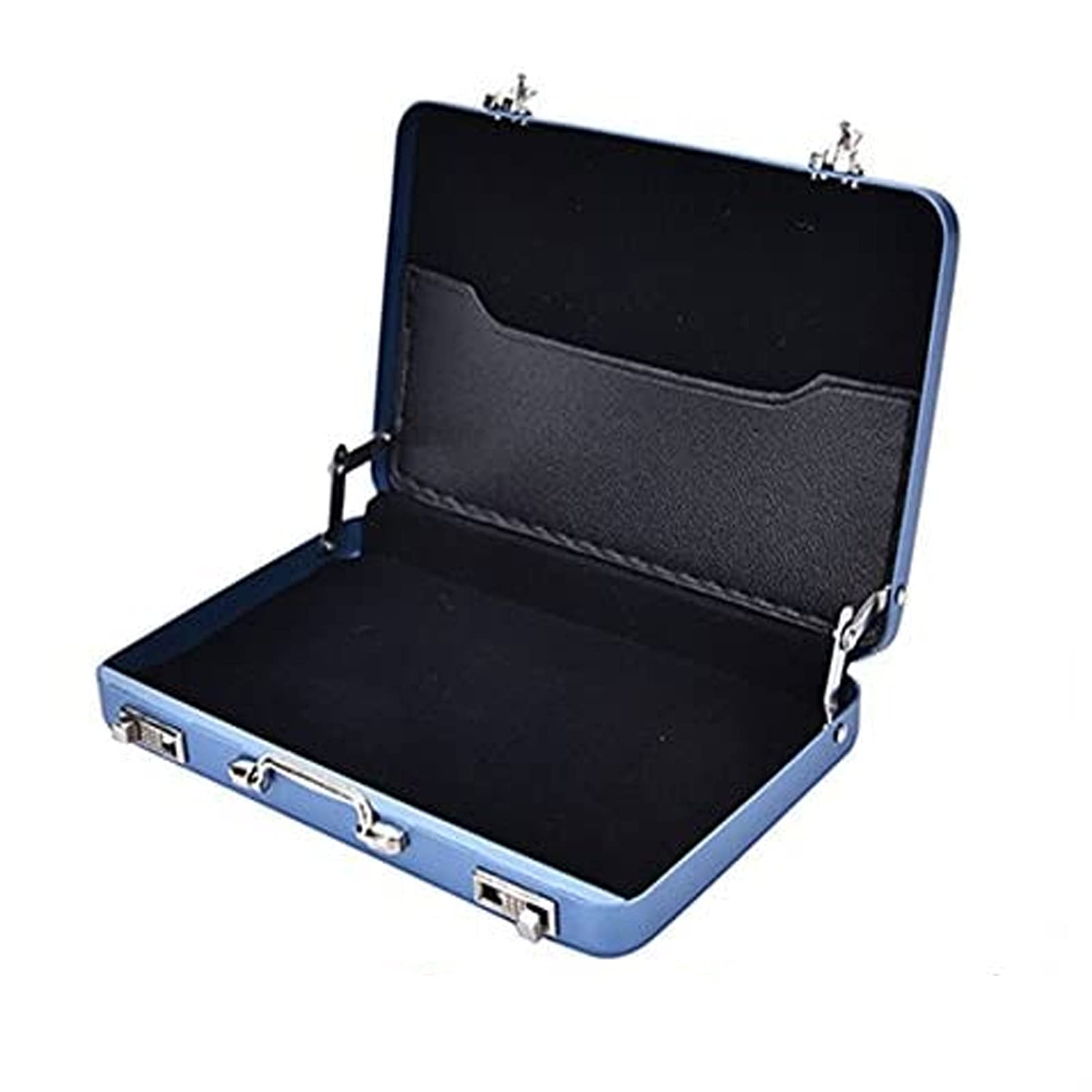 Kangsanli Metal Mini Briefcase Card Holder Case Box,Business Card Organizer for Man and Woman,Card Case Id Holders Luxury Credit Card Holder(Blue)