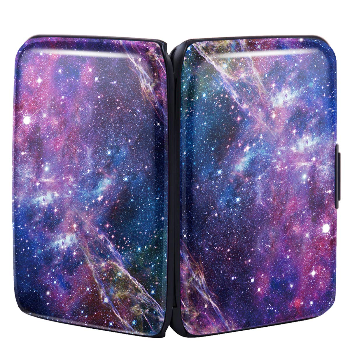 Coco Rossi Mini Credit Card Holder for Women,RFID Blocking Slim Hard Card Case ID Case Travel Wallet Nebula