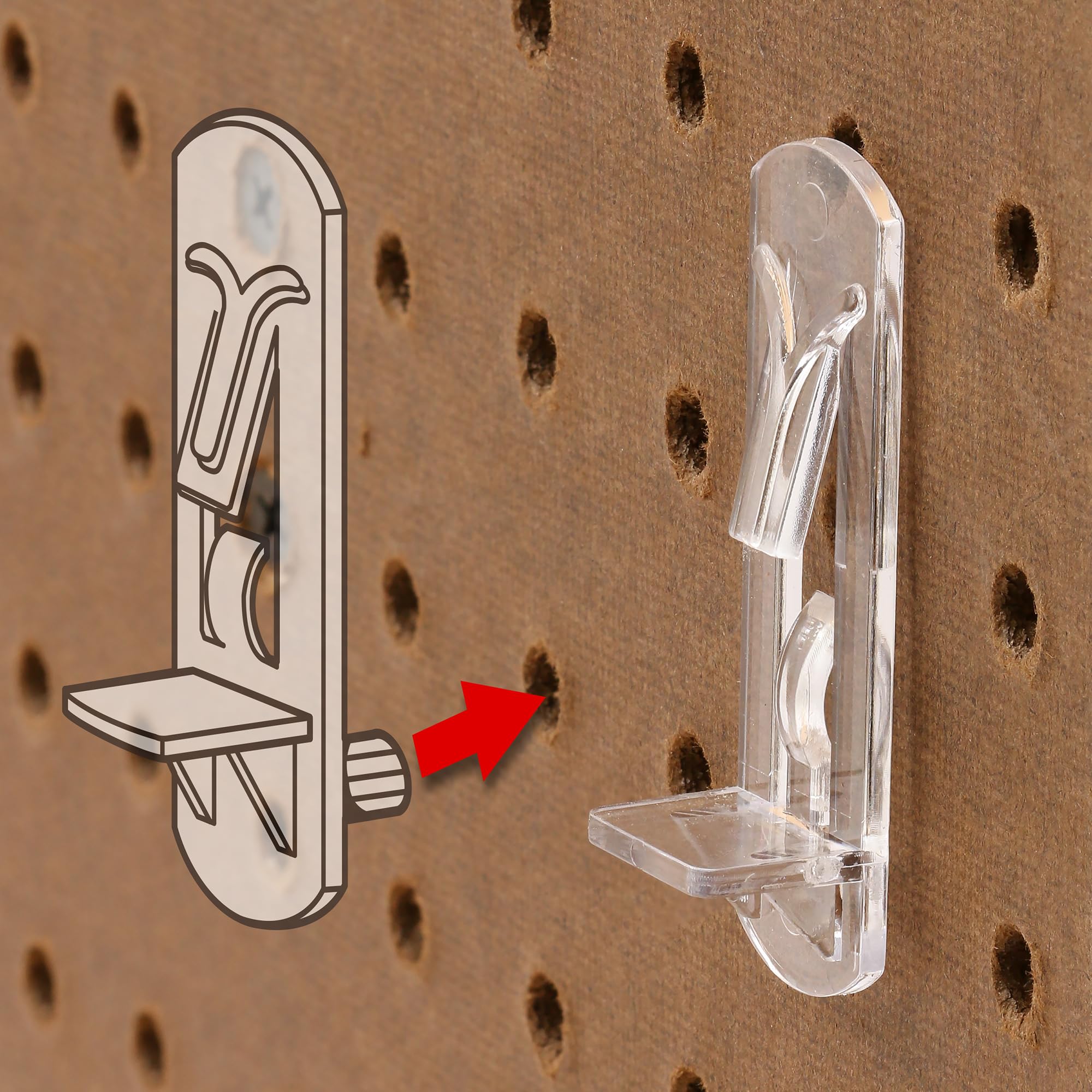 Prime-Line U 9398N Self-Locking Shelf Support Pegs, 1/4 In. Peg x 3/4 In. Shelf, Plastic (4 Pack)