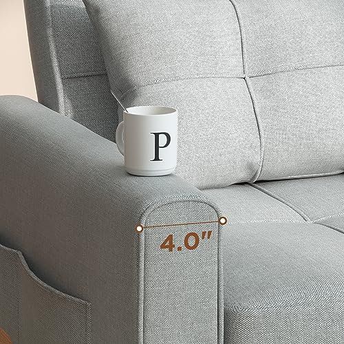 Noelse 3-in-1 Convertible Sofa Bed, Sleeper Chair Bed Pull Out Chair Bed, Sofa Bed with Adjustable Backrest, Single Sleeper Sofa Comfy Chair for Living Room Apartment (Light Gray)