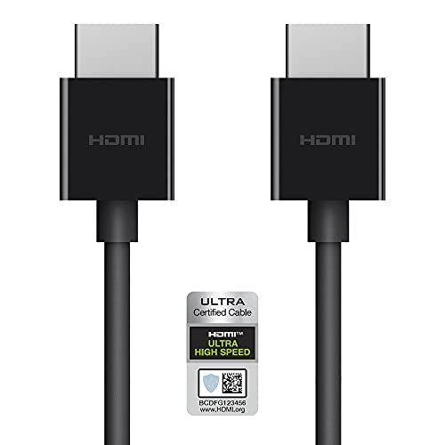 Belkin Ultra HD HDMI 2.1 Cable 6.6FT/2M, 4K Ultra High Speed HDMI Cable, 48Gbps HDMI 2.1 Cord - Dolby Vision HDR & 8K@60Hz Capable, Compatible w/ Playstation, PS4, PS5, Xbox Series X, RokuTV & More