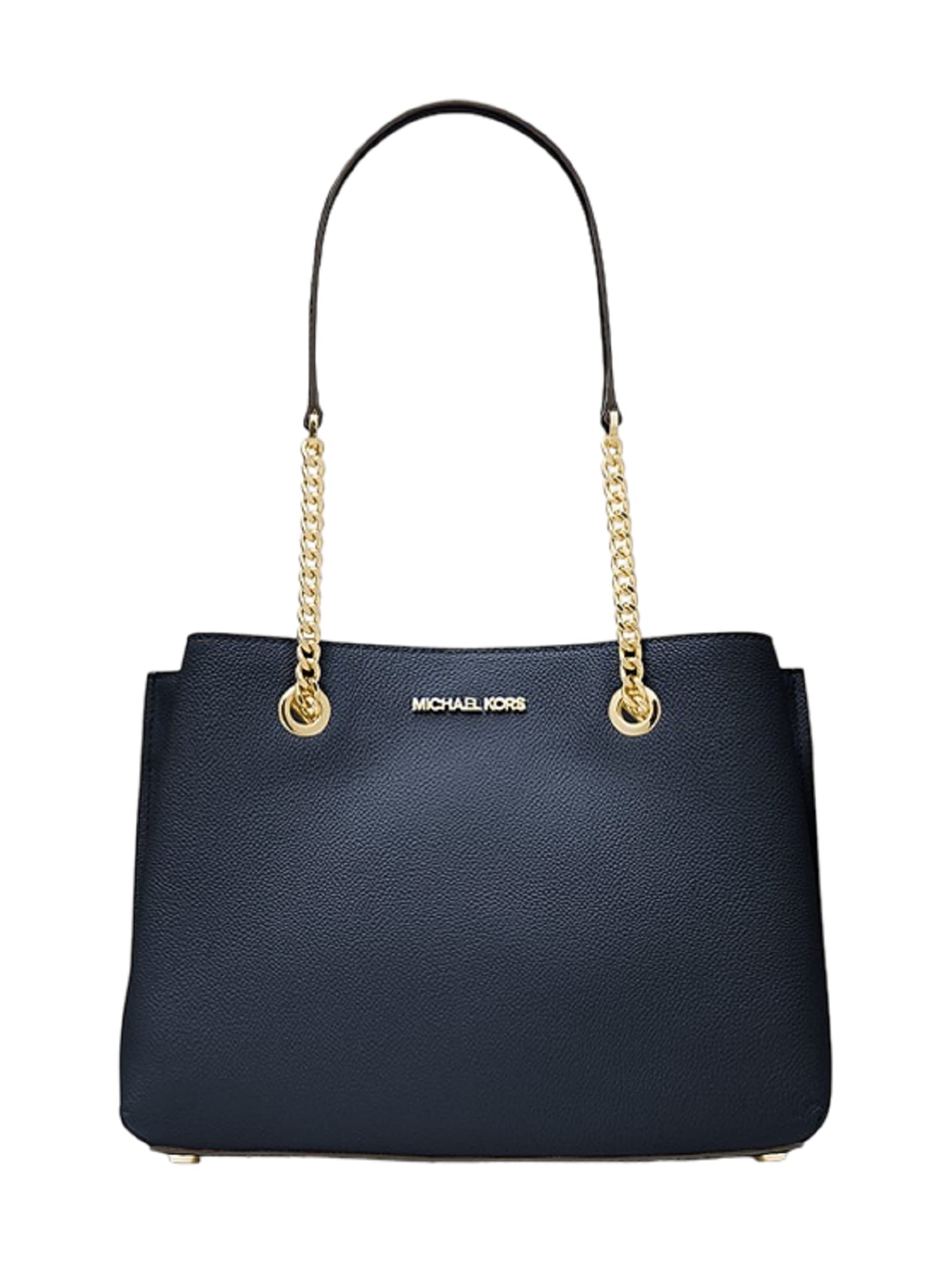 Michael Kors Teagan Large Pebbled Leather Shoulder Bag (Navy)