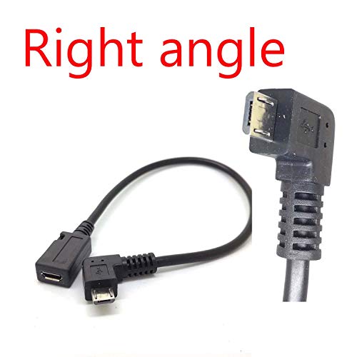 GuangMaoBo 90° Degree Angle USB Micro B 5P Female to 5P Male Left Right Down Up Angled Extension Cable Adapter for Phone Charger Data Sync Tablet Cord Adaptor