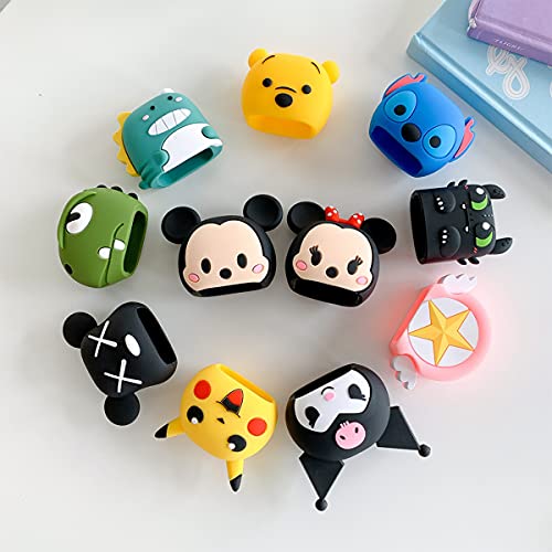 TXGOT for Apple 20W USB-C Power Adapter Charger 3D Cute Cartoon Designs Protective Case,Cute Cartoon Lightning Cable Protector Cover for iPhone Charger (Kuro)