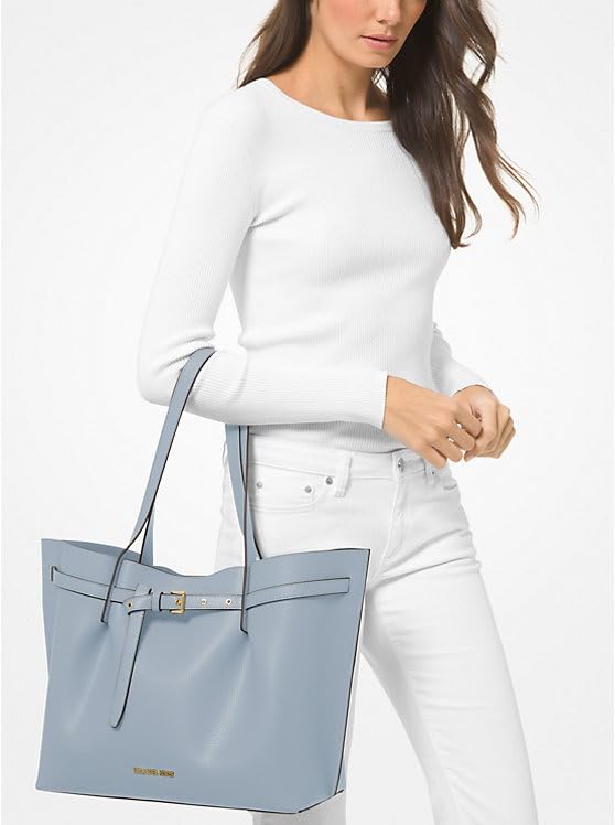 Michael Kors Emilia Large Leather Tote Bag (Pale Blue)