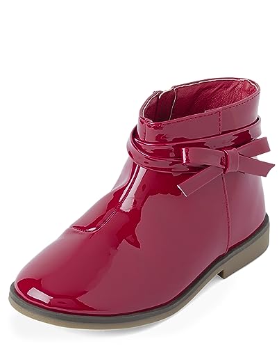 Gymboree,and Toddler Faux Leather Booties Ankle Boot,Red,Youth 1
