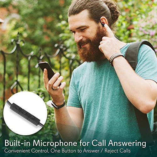 Pyle in Ear Wireless Bluetooth Headphones - Waterproof Black Cordless Sports Earbuds Headset Earphones, Ear Buds Wireless Headphones w/Microphone for Audio Video Running Gym Workout Gaming PSWPHP43