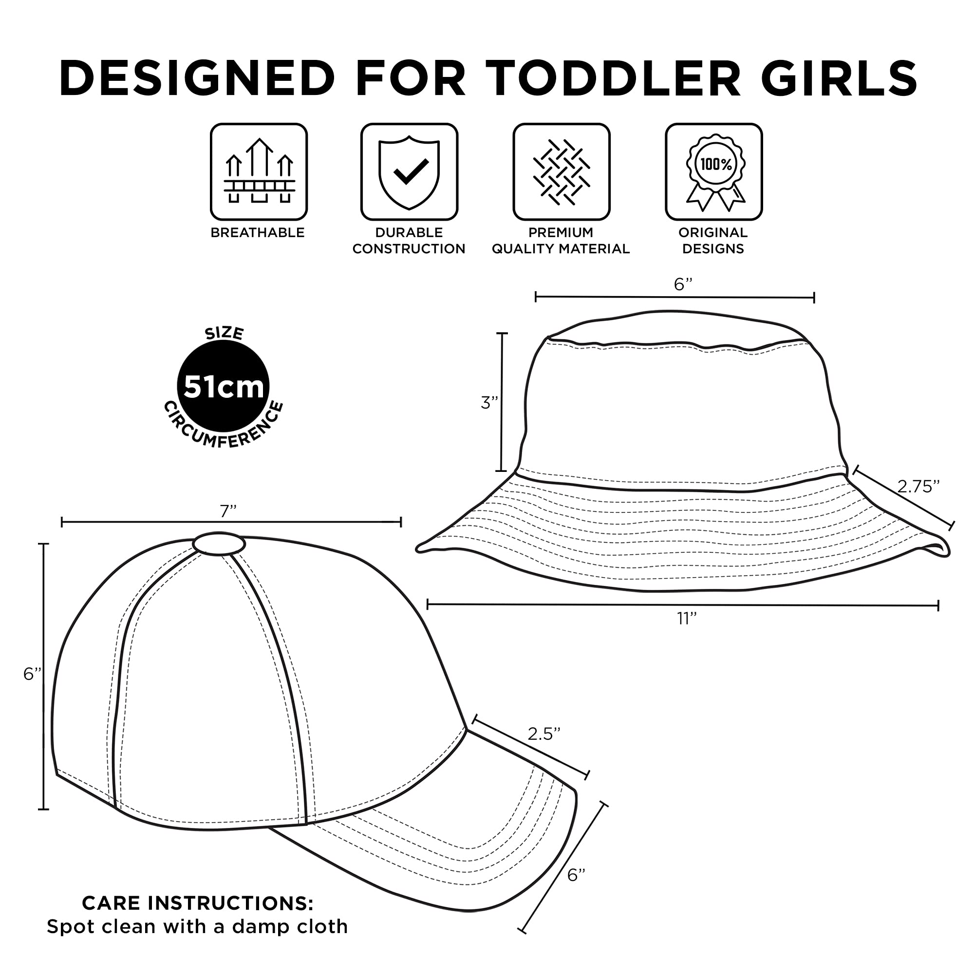 Disney Toddler Sunhat, Minnie Mouse Kids Bucket Matching Girls Baseball Cap for Beach, Size 2-4, Bucket & Baseball Hat, 2-4T Red and White