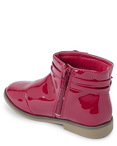 Gymboree,and Toddler Faux Leather Booties Ankle Boot,Red,Youth 1