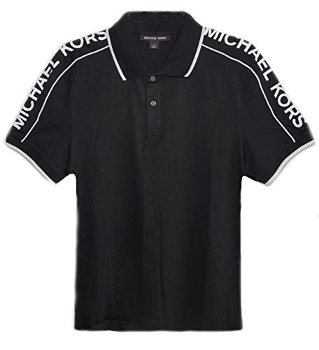Michael Kors Mens MK Logo 100% Cotton Black Polo Shirt (L)