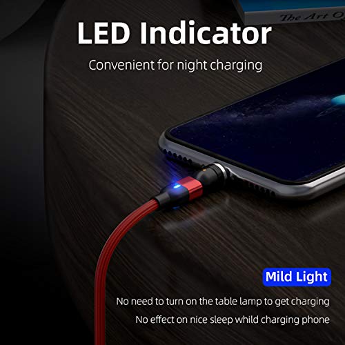 Bojianxin 540° Rotation Magnetic Charging Cable(7-Pack, 1.6ft/3.3ft/3.3ft/6.6ft/6.6ft/10ft/10ft) Magnetic USB Cable, 3 in 1 Magnetic Phone Charger Compatible with Micro USB, Type C etc