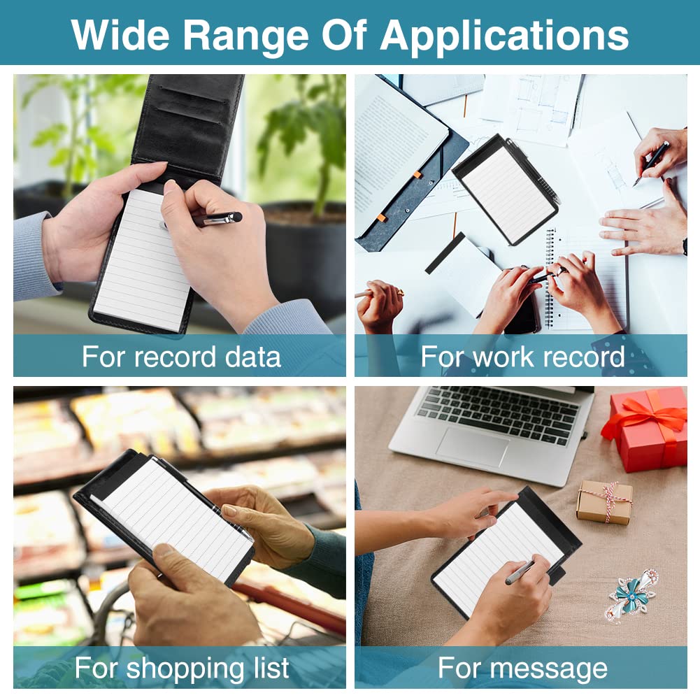 11pcs Pocket Notepad Set, Pocket Notepad Holder, Mini Memo Book Refill with 50 Lined Sheets, Metal Pen, Office & School Supplies(size:11pcs)