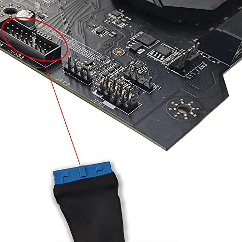 GINTOOYUN USB 3.0 Header Extension Cable, 19/20 Pin 1 to 2 Y Splitter Internal Extension Adapter DIY(5.9 inch)