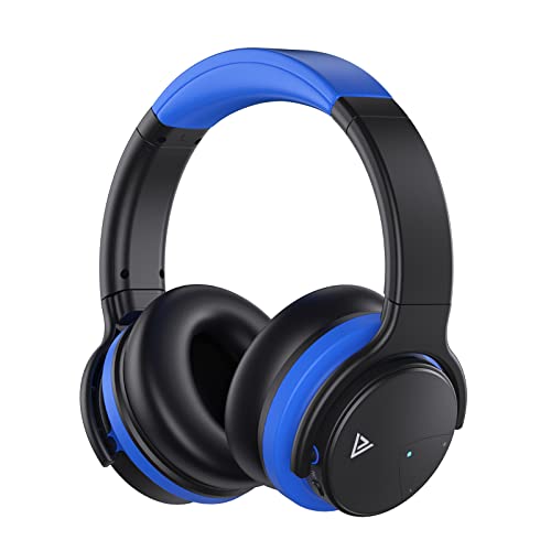 Conlisten Active Noise Cancelling Headphones Over-Ear Bluetooth Headphones Wireless Headphones with Mic, Extreme Comfort, 20 Hours Listening of Exceptional Sound for Work/Travel, Black/Blue