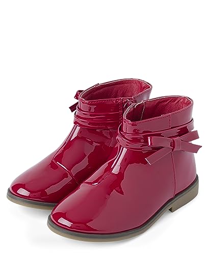 Gymboree,and Toddler Faux Leather Booties Ankle Boot,Red,Youth 1