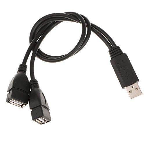 USB Splitter,USB Charger Cable,USB A 2.0 Male to Dual USB Female Jack Y Splitter Charging Cable for Laptop/Car/Data Transmission/Charging Etc. (2 Pack)