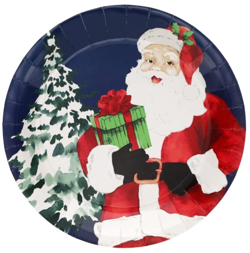 Greenbrier International Christmas House Santa Paper Plates