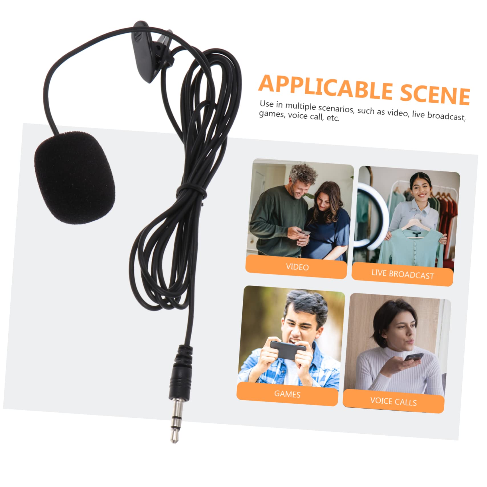 ibasenice 3pcs Lavalier Microphone Mic for Laptop Revers Lavalier Microfoons Lavalier Lapel Microphone Noise Reduction Headset Headphones Mic Recording Microphone Computer PVC Tie Clips