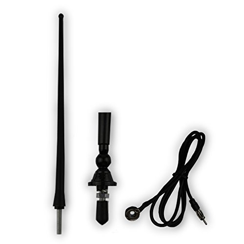 Herdio Waterproof Marine Antenna Rubber Duck Dipole Flexible Mast FM AM Antenna for Boat Radio Car ATV UTV RZR SPA-Black