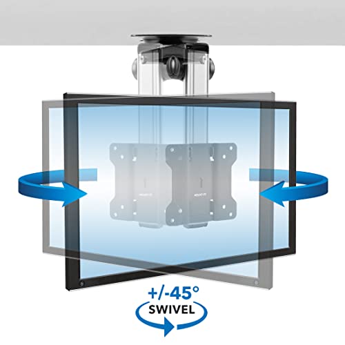 Mount-It! Under Cabinet TV Mount | Folding Ceiling Television Mount Bracket with 90 Degree Retractable Arm | Swivel and Fold Down Compatible with VESA 100x100 mm